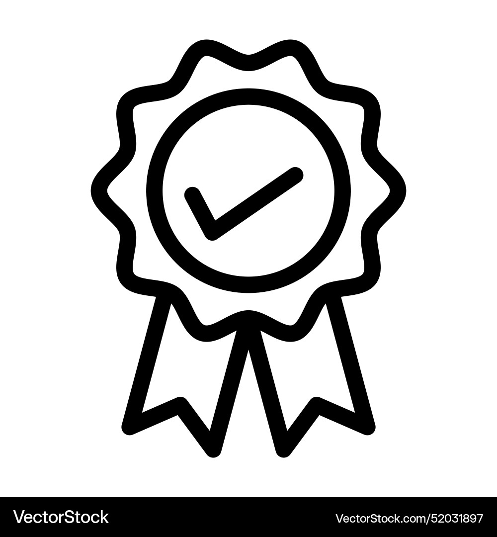 Certificate icon 3 linear logo mark in black Vector Image