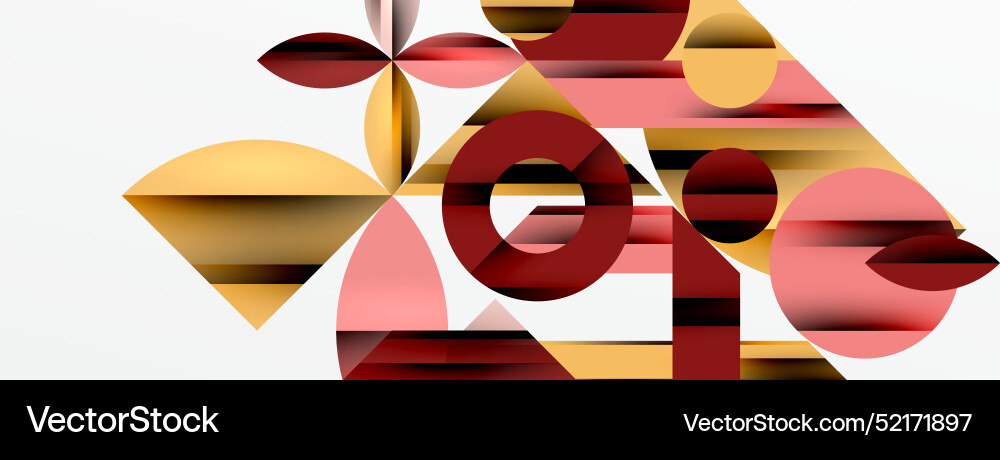 Circle square triangle shapes geometric minimal Vector Image