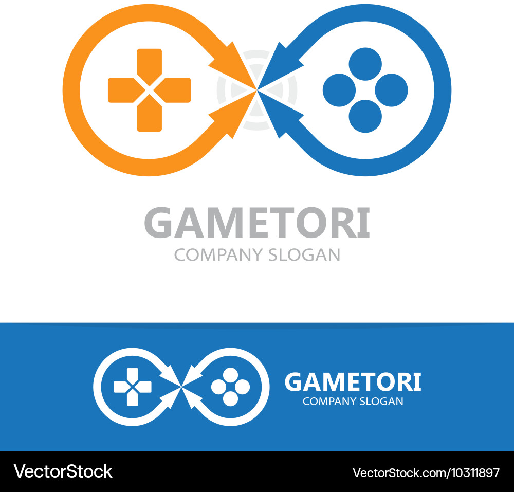 Game controller logo template Royalty Free Vector Image