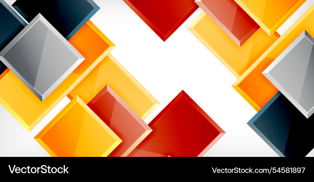 Glass toy style square shapes abstract design Vector Image
