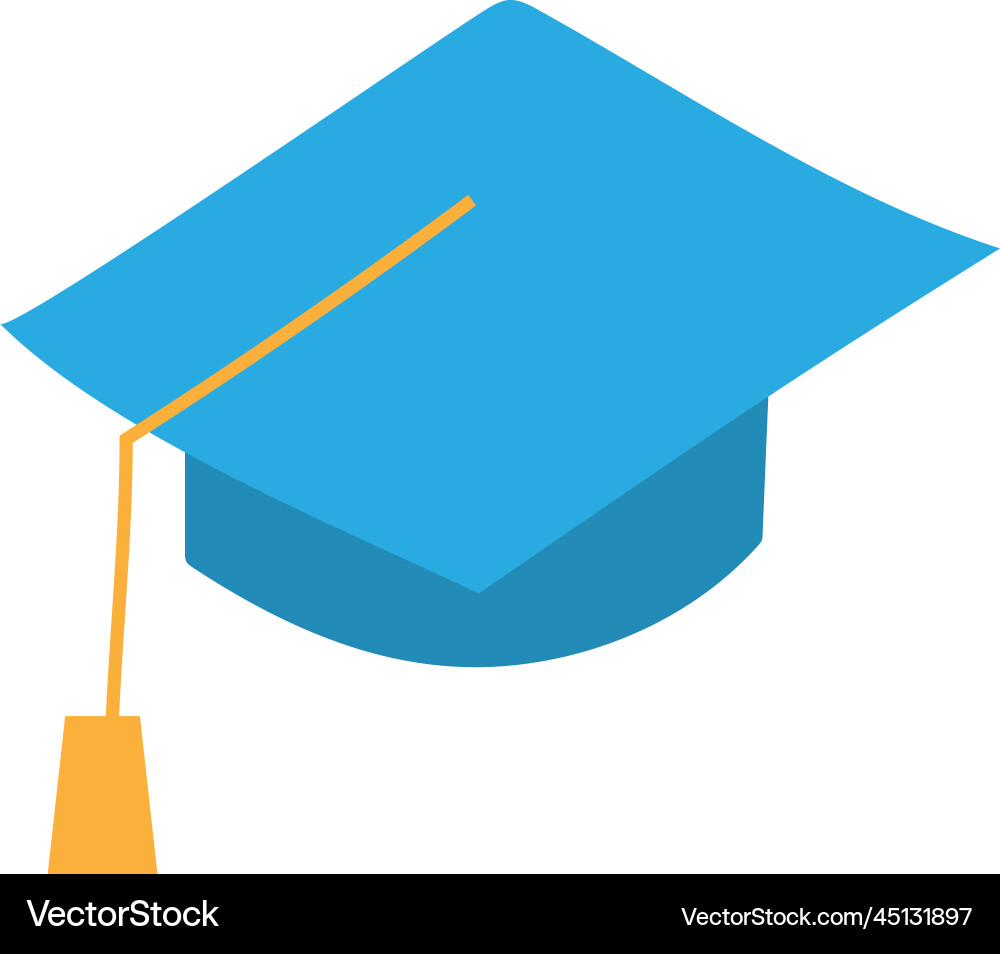 Graduation cap hand drawn clipart isolated Vector Image