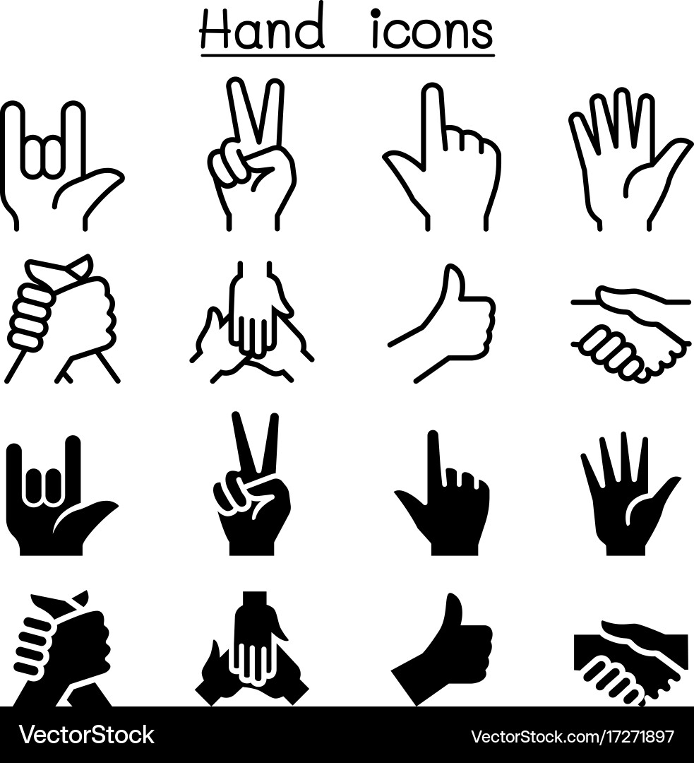 Human hand icon set Royalty Free Vector Image - VectorStock