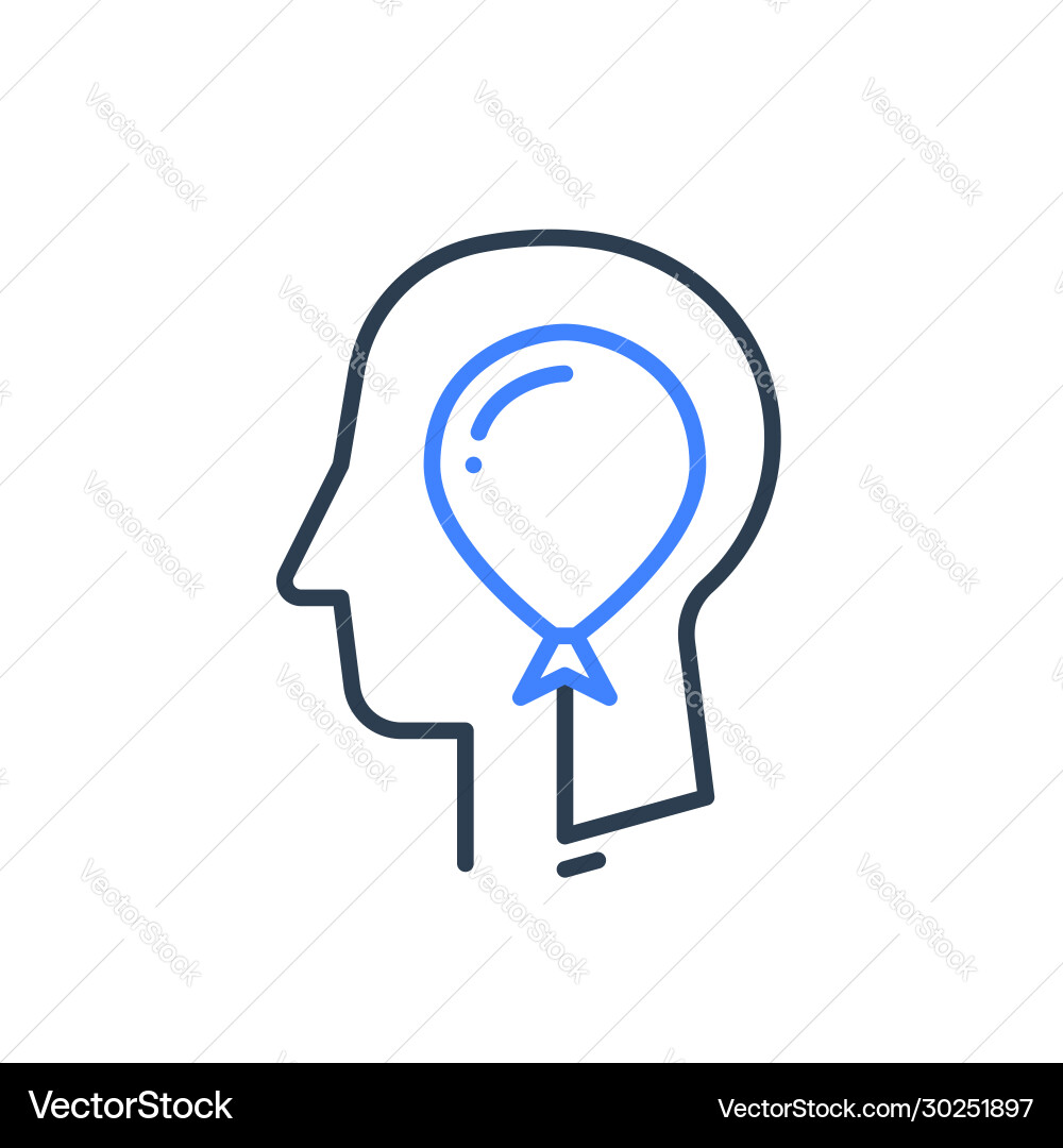 Human head profile and balloon psychology Vector Image