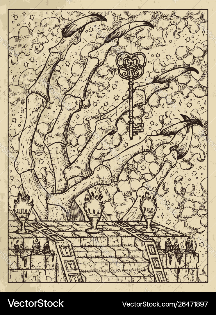 Key mystic concept for lenormand oracle tarot Vector Image