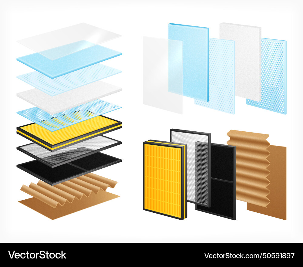 Laminated materials realistic set Royalty Free Vector Image