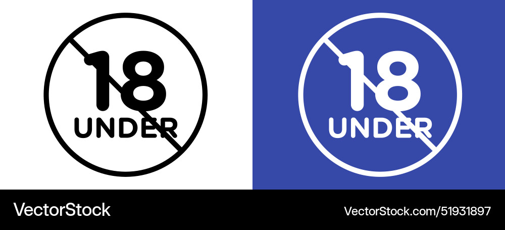 No minors allowed sign age restriction icon Vector Image