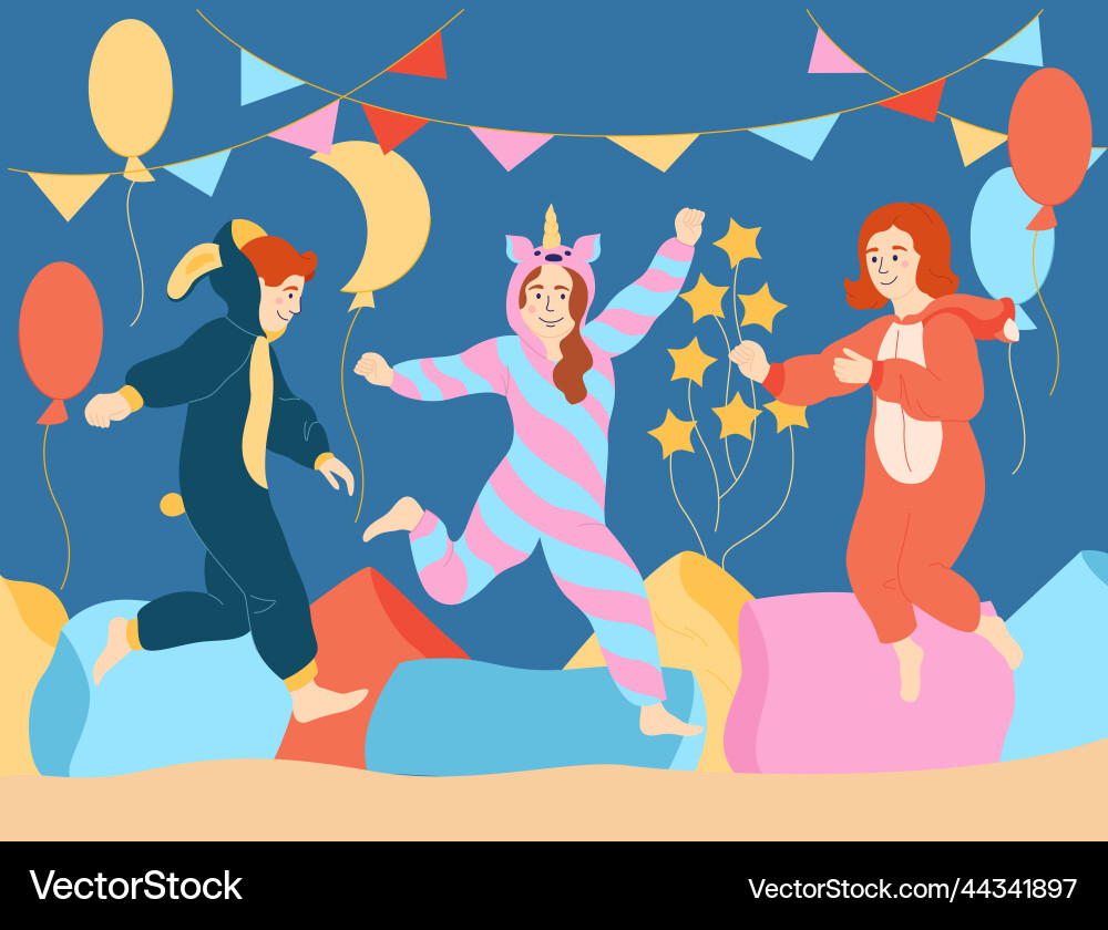 Pajama Party Flat Concept Royalty Free Vector Image