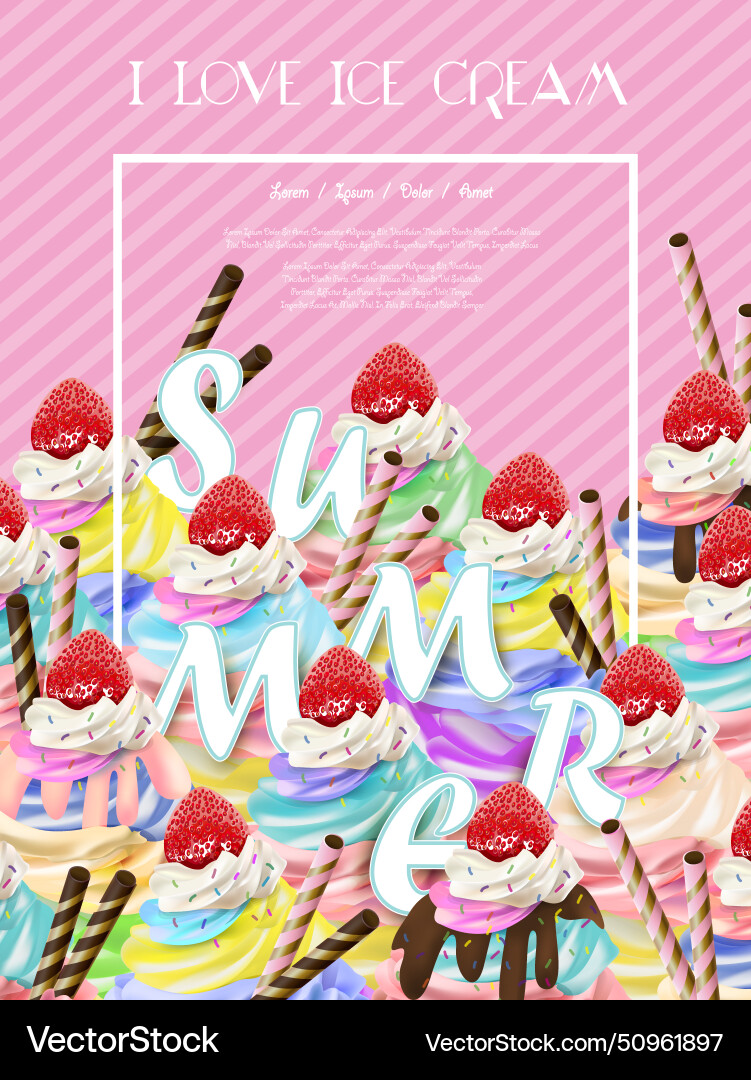 Tempting ice cream Royalty Free Vector Image - VectorStock