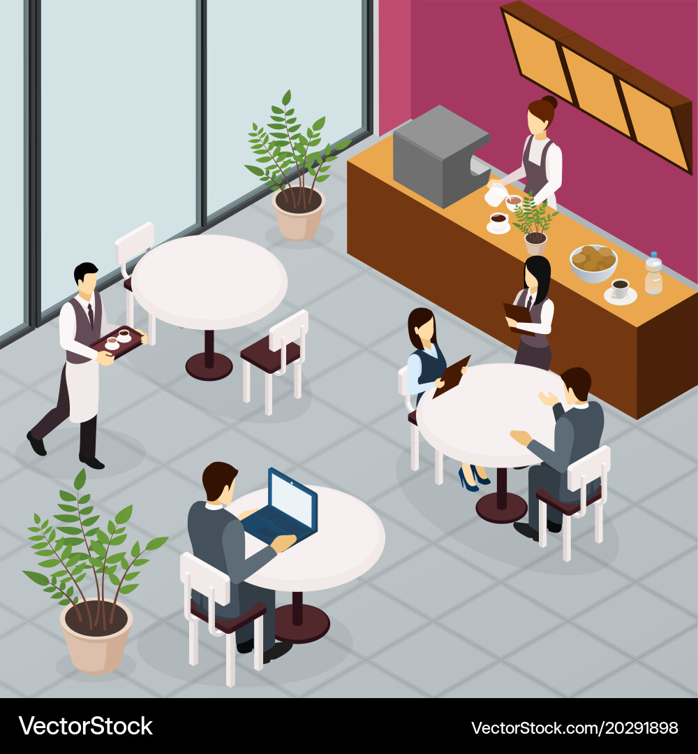 Business lunch people flyer Royalty Free Vector Image