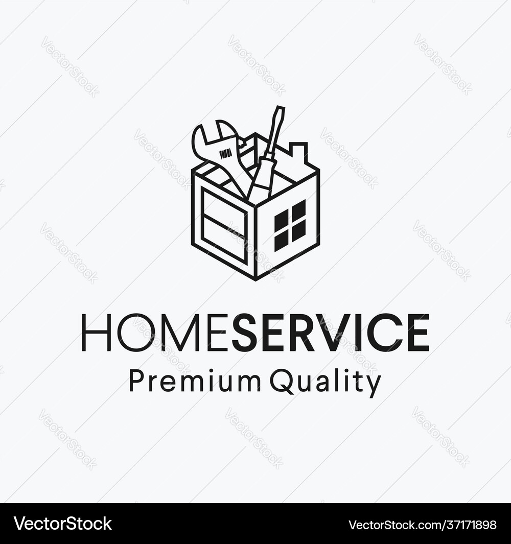 House service toolbox logo design Royalty Free Vector Image