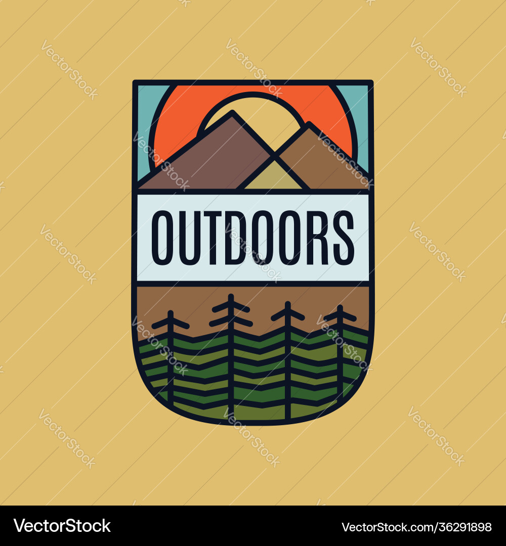 Outdoor logo emblem template adventure label Vector Image