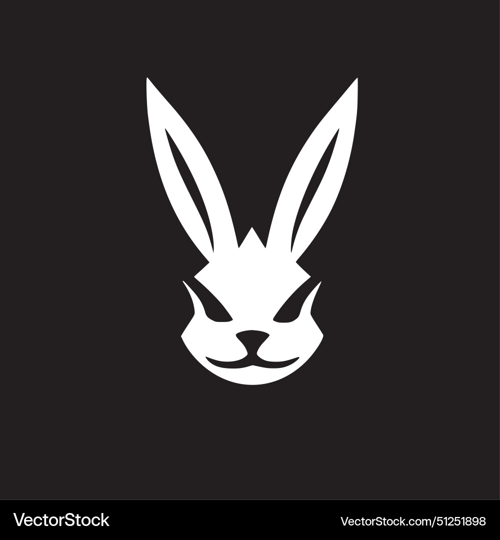 Rabbit - black and white Royalty Free Vector Image