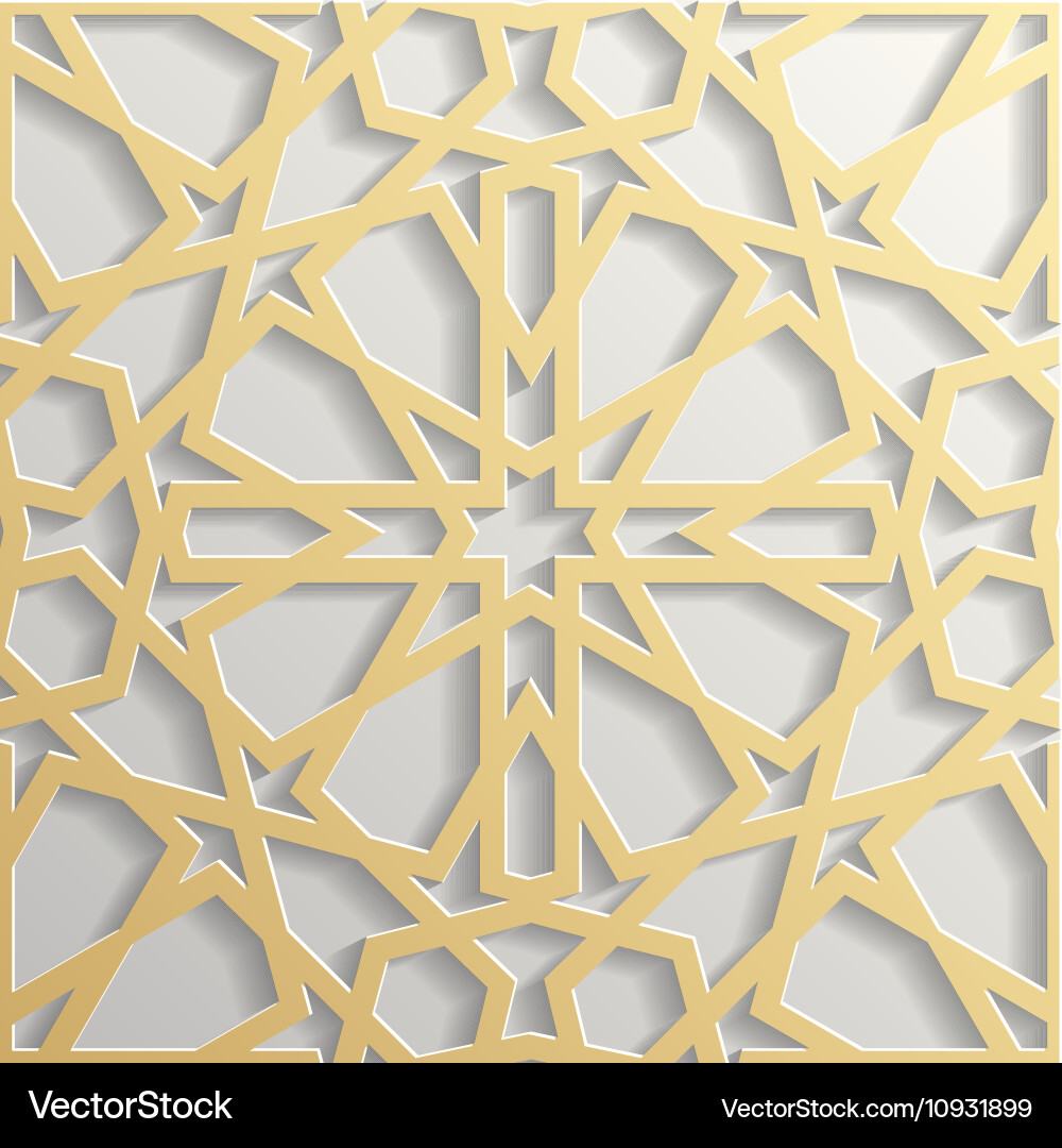Background with 3d seamless pattern in islamic Vector Image