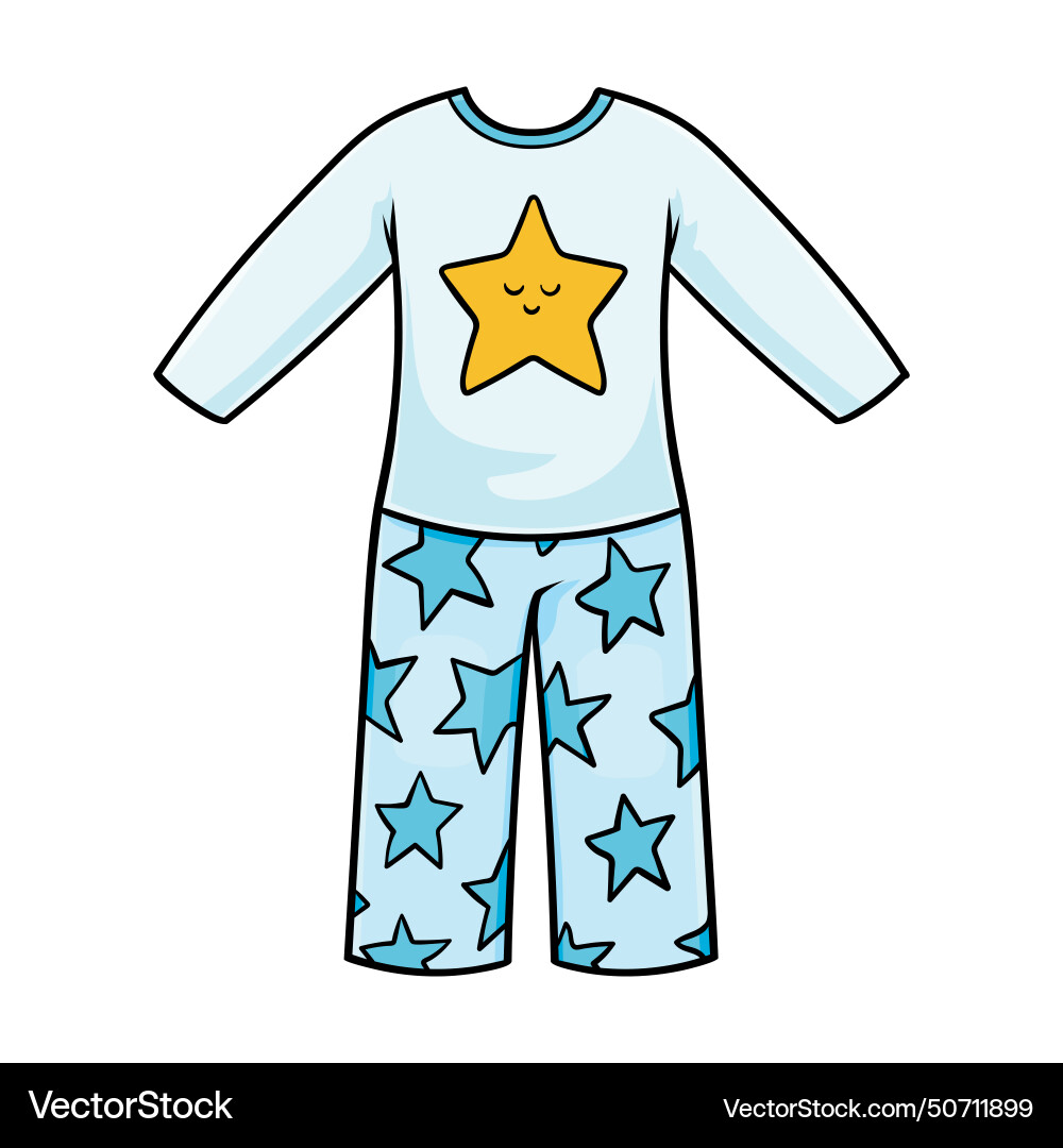 Cartoon pyjamas with a stars pattern Royalty Free Vector