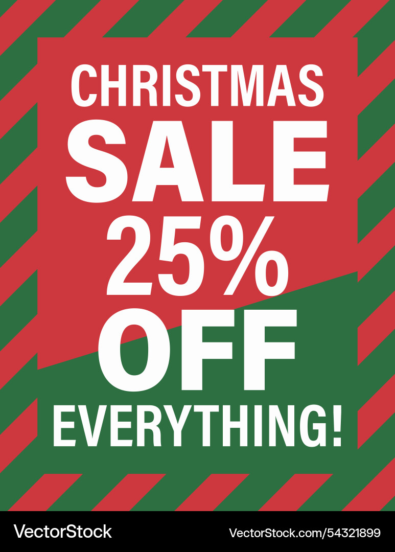 Christmas sale flyer design 2025 Royalty Free Vector Image