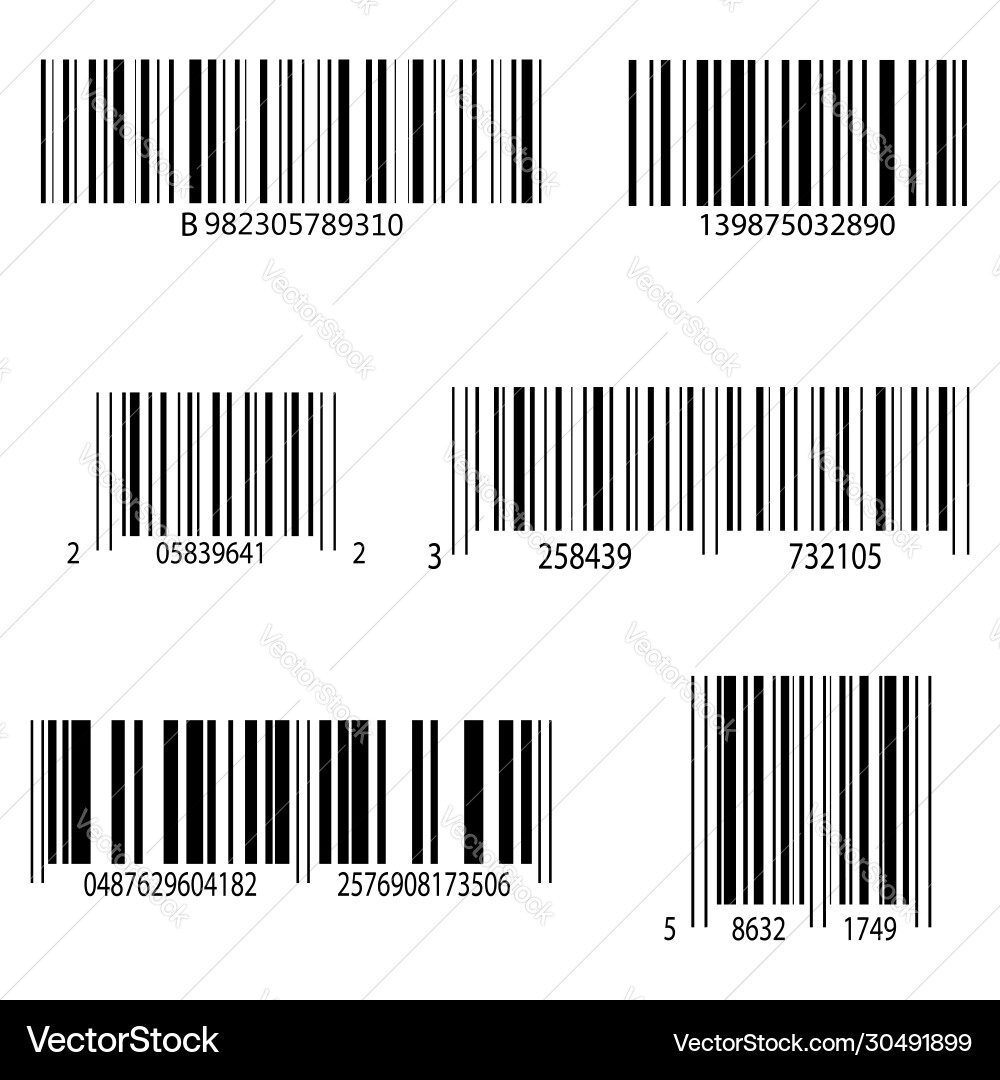 Collection product codes isolated on white Vector Image