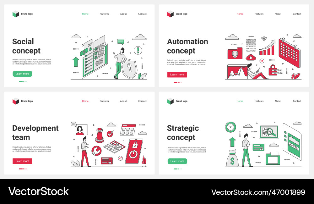 Development of company strategy process Royalty Free Vector