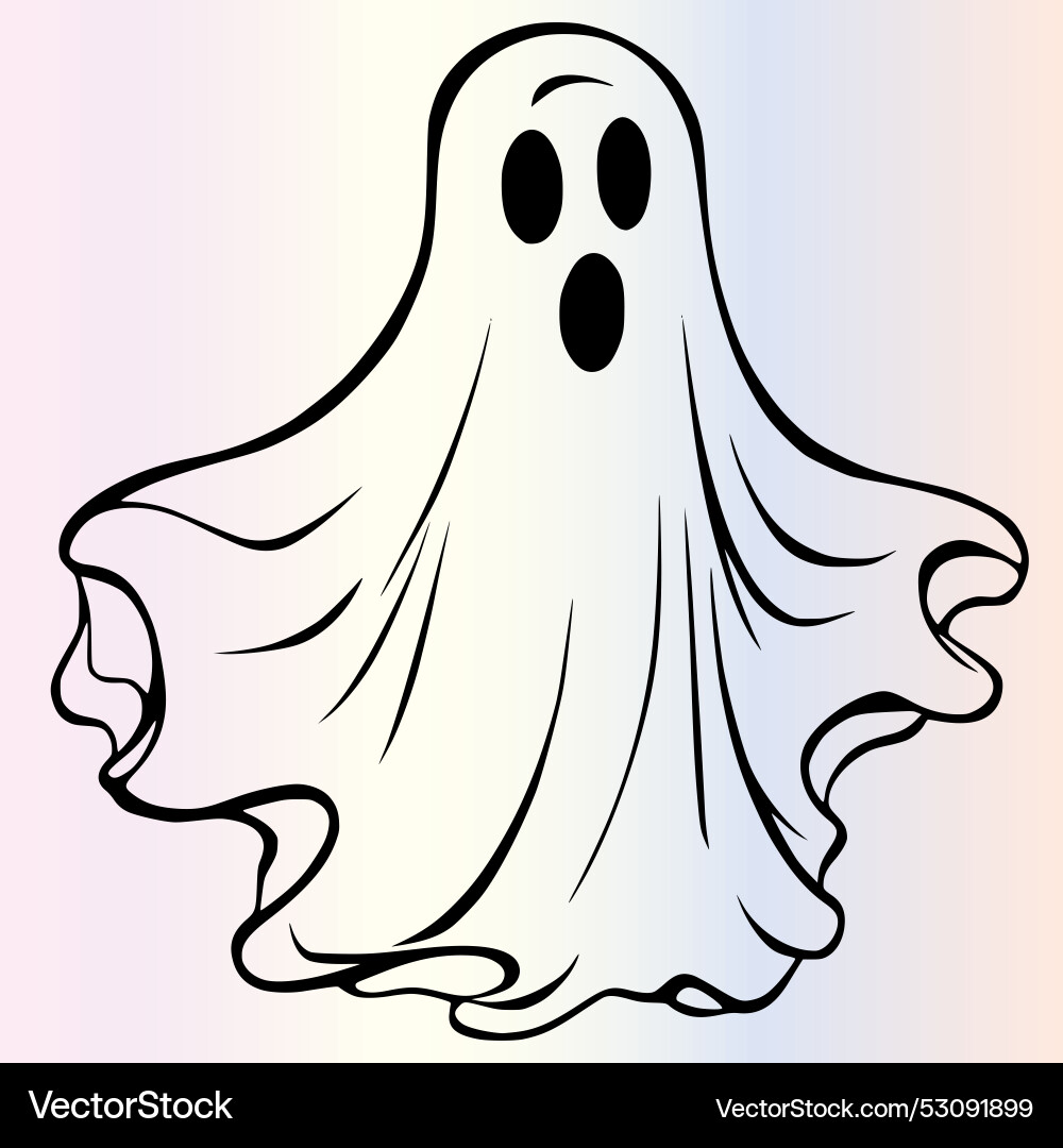 Ghost coloring page for kids Royalty Free Vector Image