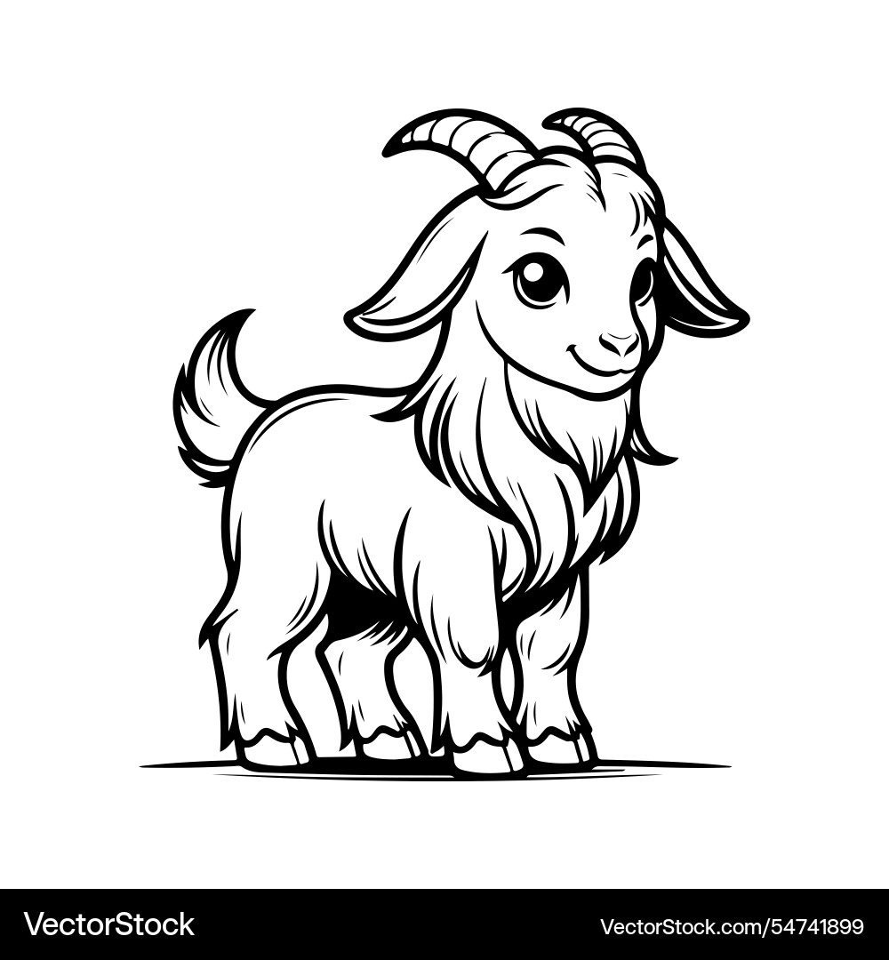 Goat line art Royalty Free Vector Image - VectorStock