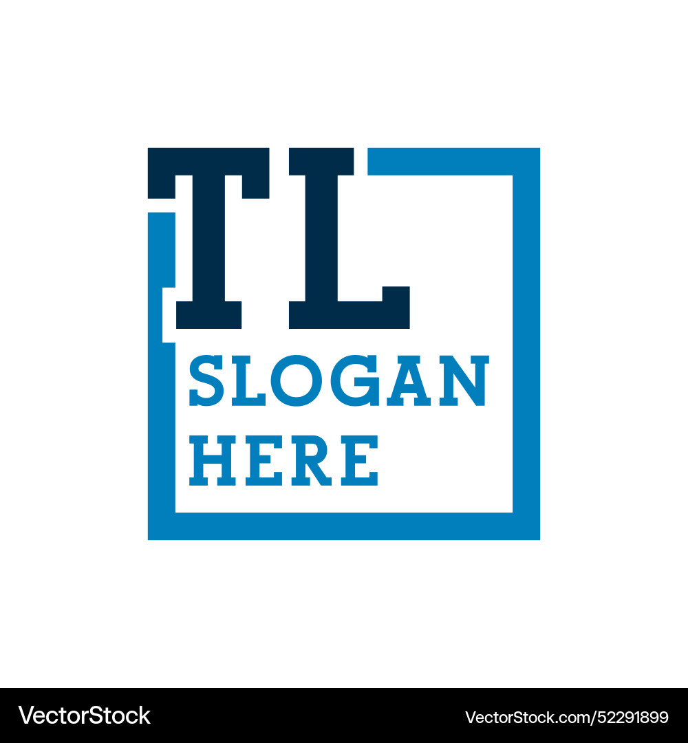 Minimal initials logo letters t and l tl initial Vector Image