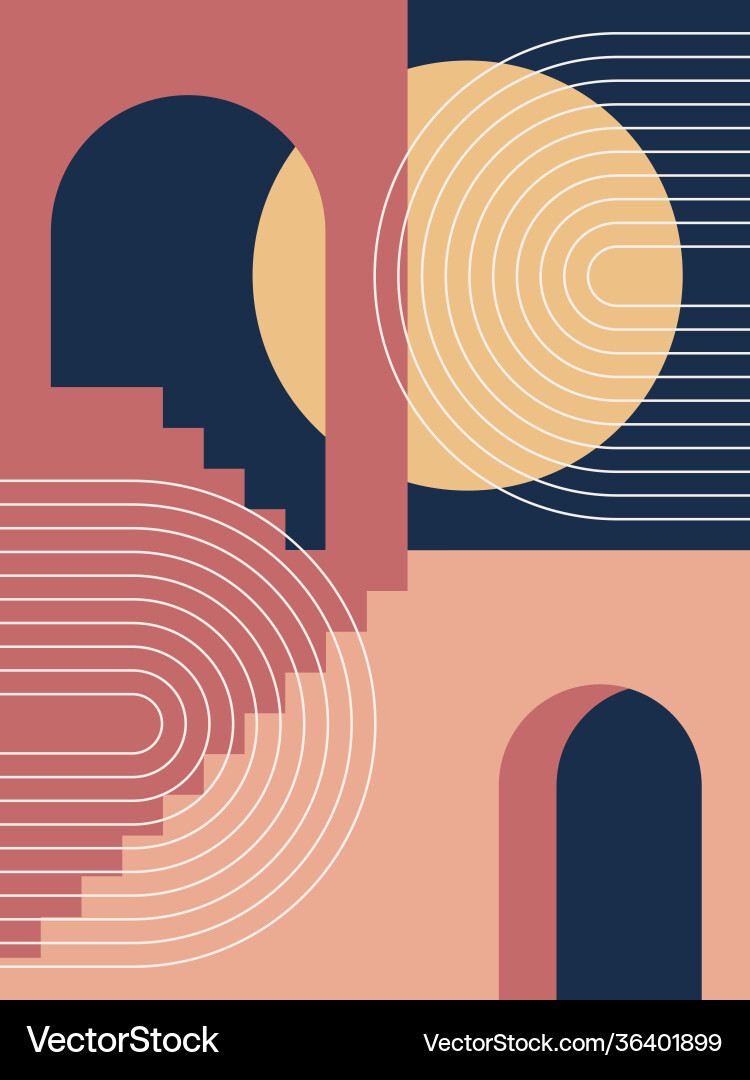 Modern poster art abstract wall digital Royalty Free Vector