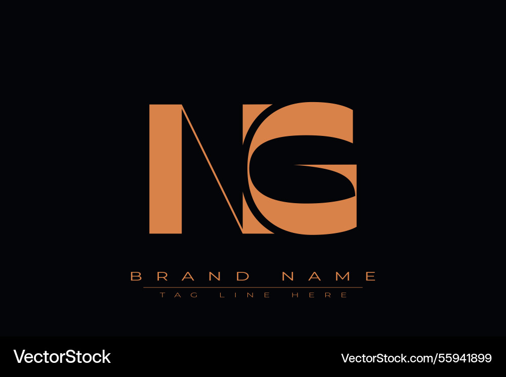 Ng initial letter logo design Royalty Free Vector Image
