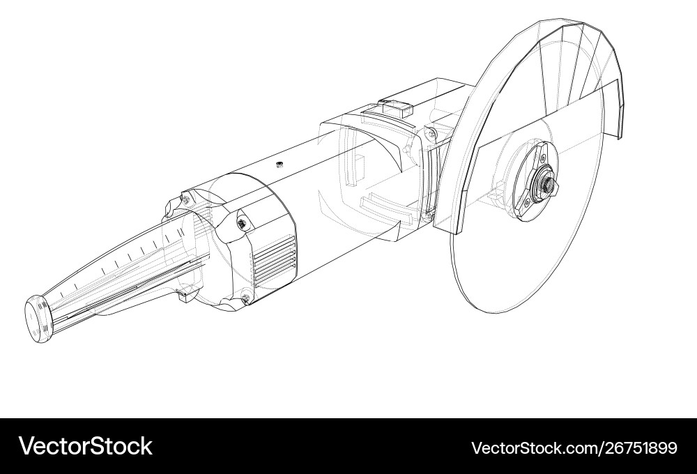 Outline electric angle grinder Royalty Free Vector Image