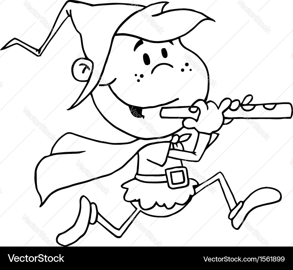 Pied piper costume cartoon Royalty Free Vector Image