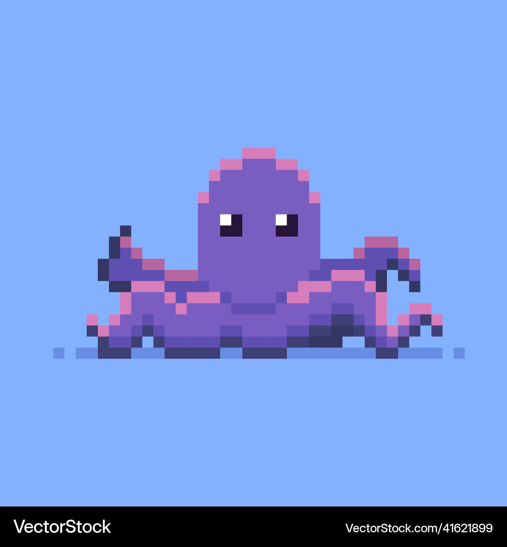 Pixel Art Octopus Royalty Free Vector Image - VectorStock