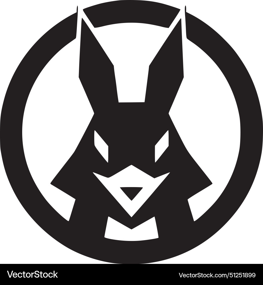 Rabbit - minimalist and flat logo Royalty Free Vector Image