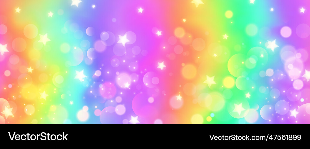 Rainbow unicorn background pastel pink color sky Vector Image