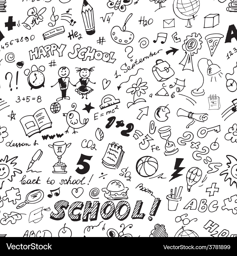 School seamless pattern Royalty Free Vector Image