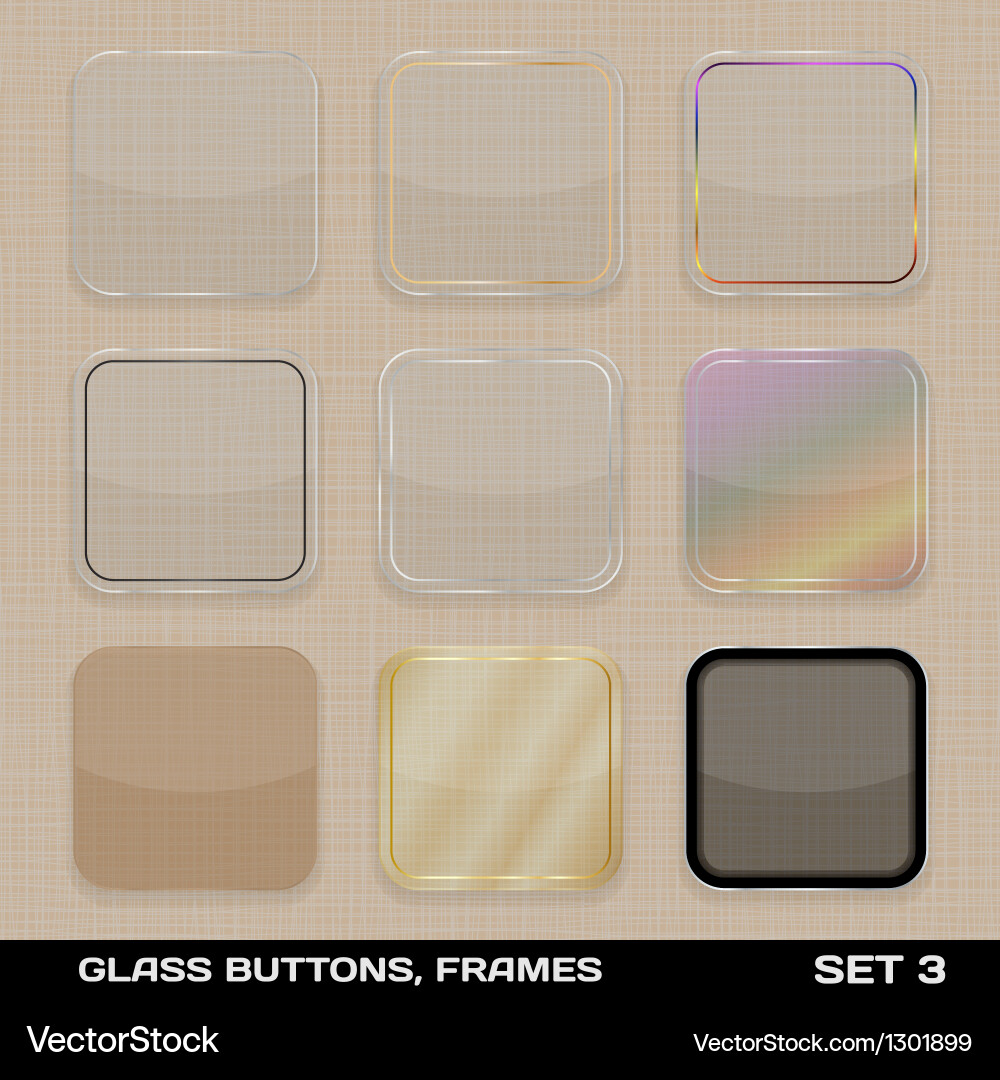 Set of colorful app icon frames templates buttons Vector Image