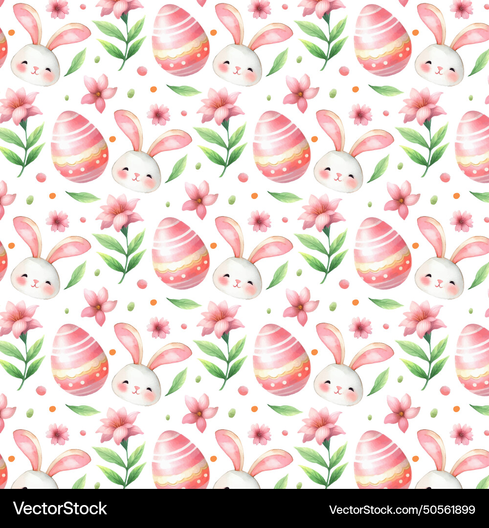 Watercolor hand drawn colorful easter pattern Vector Image