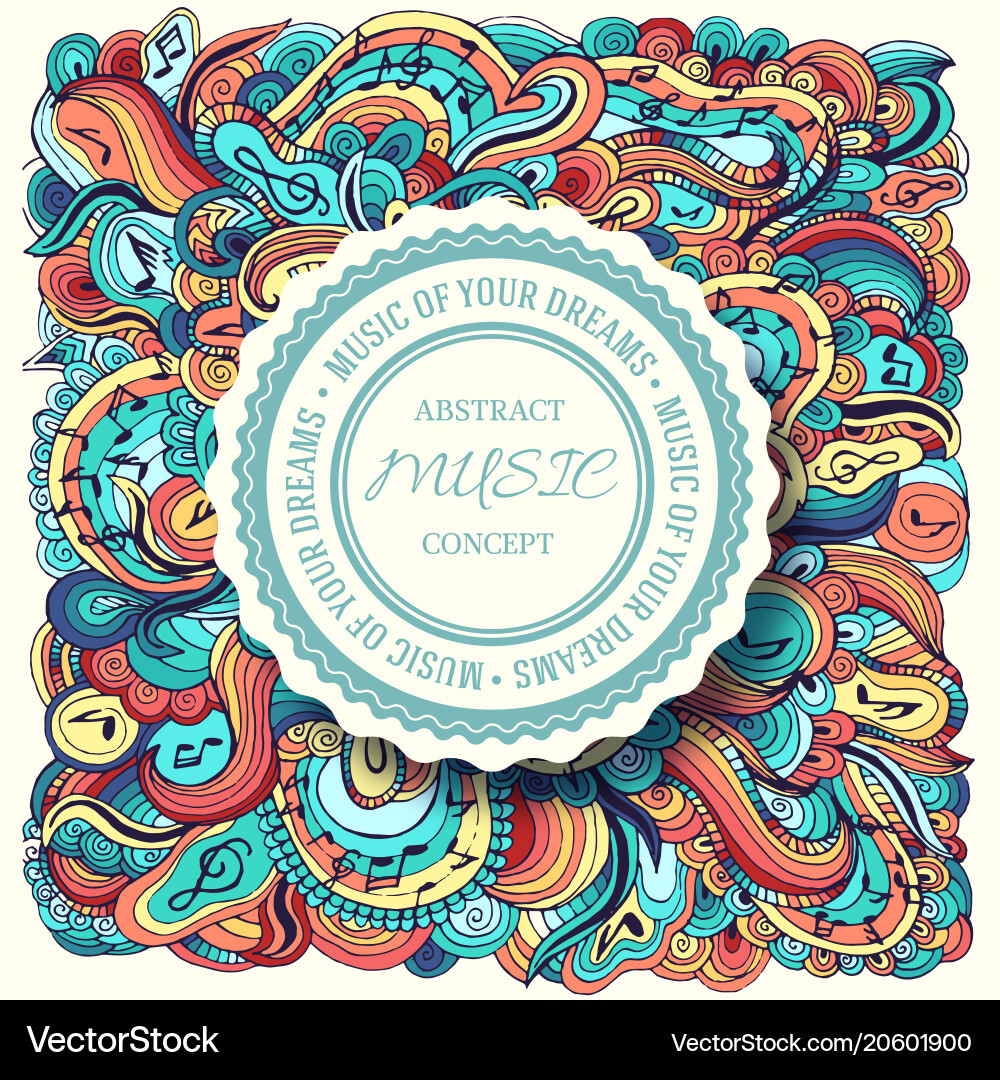 Abstract Music Doodle Background Royalty Free Vector Image