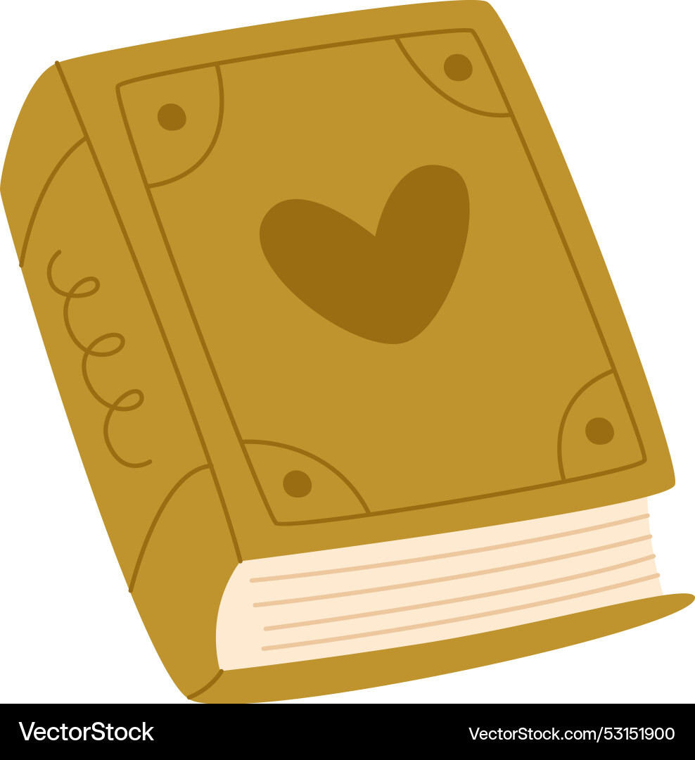 Book with heart Royalty Free Vector Image - VectorStock