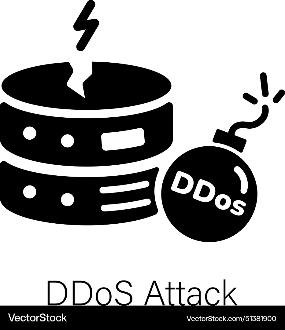Ddos attack Royalty Free Vector Image - VectorStock