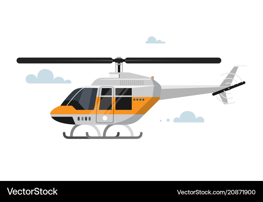 Flat helicopter Royalty Free Vector Image - VectorStock