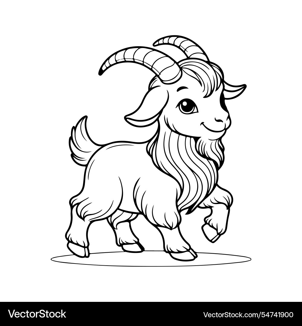 Goat line art Royalty Free Vector Image - VectorStock