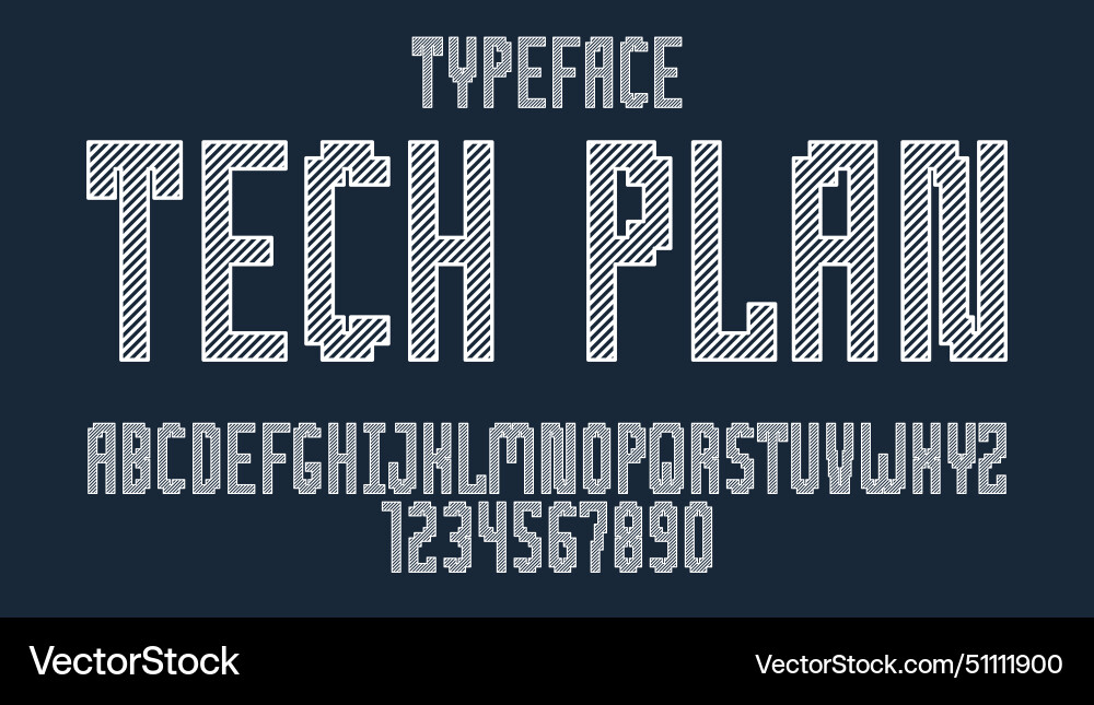 Minimal geometric cyberpunk font typeface Vector Image