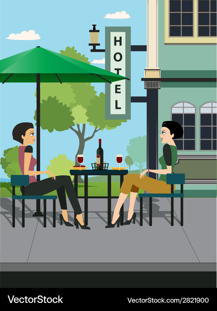 Outdoor Restaurant Patio Royalty Free Vector Image