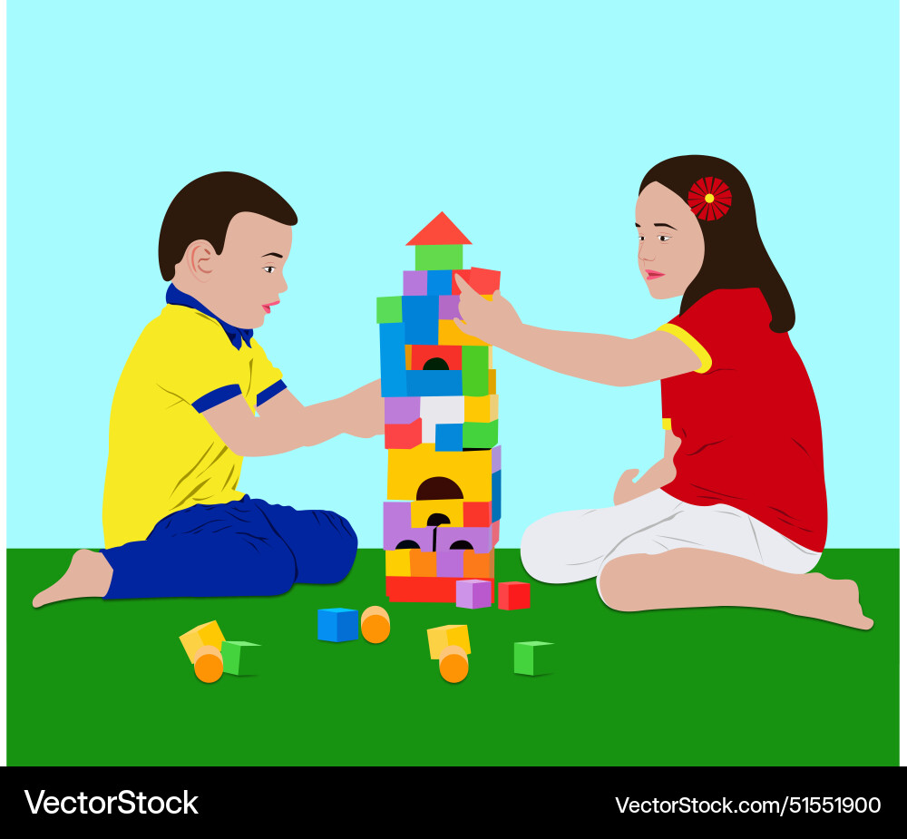 Playing children Royalty Free Vector Image - VectorStock