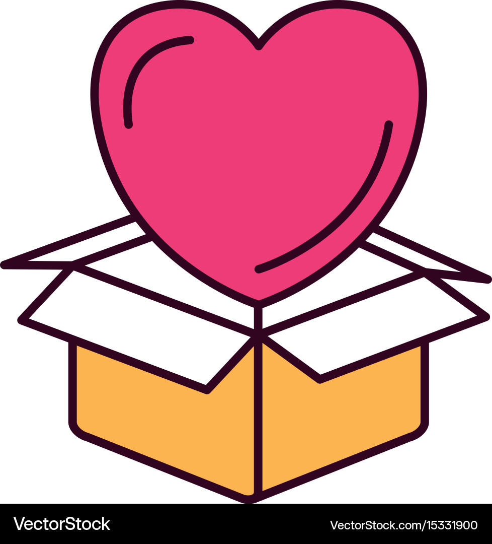 Silhouette color sections heart coming out Vector Image