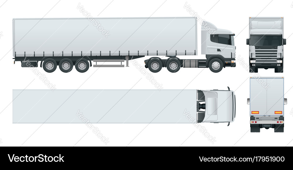 Truck trailer with container cargo delivering Vector Image