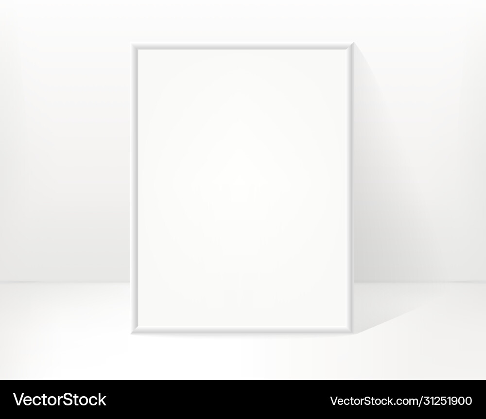 White picture and photo frame in bright interior Vector Image