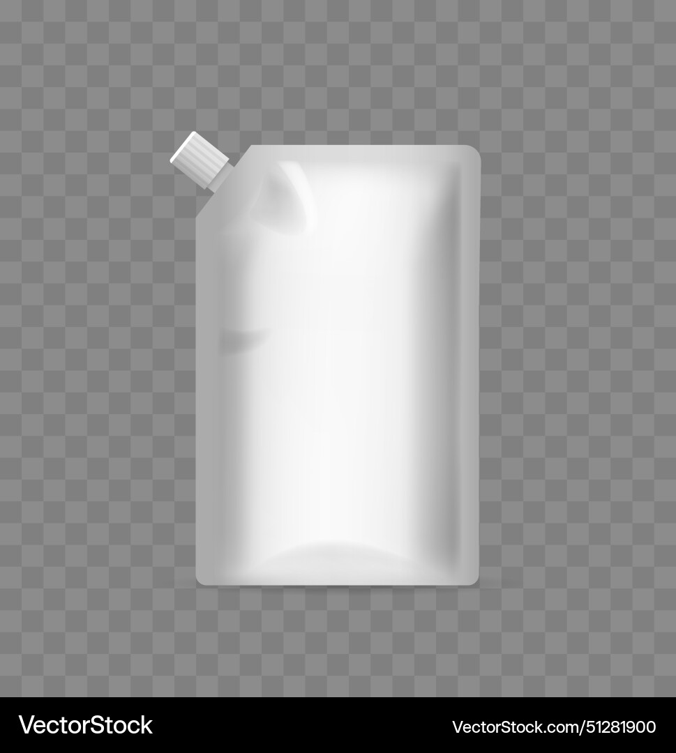 White plastic pouch with a twist cap isolated Vector Image