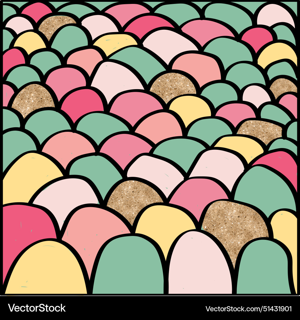 Colorful mermaid scales pattern background Vector Image