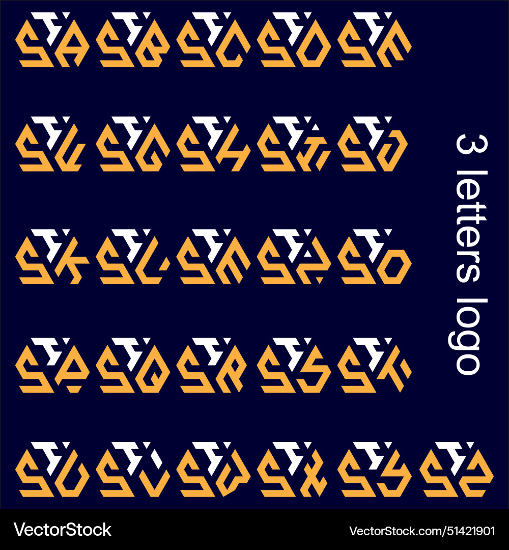 Creative-3-letter-logo-design-for-your-business Vector Image