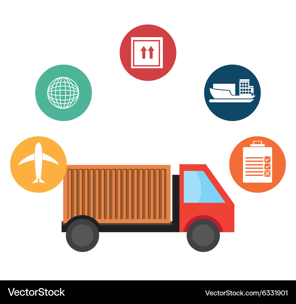 Delivery and logistics business Royalty Free Vector Image