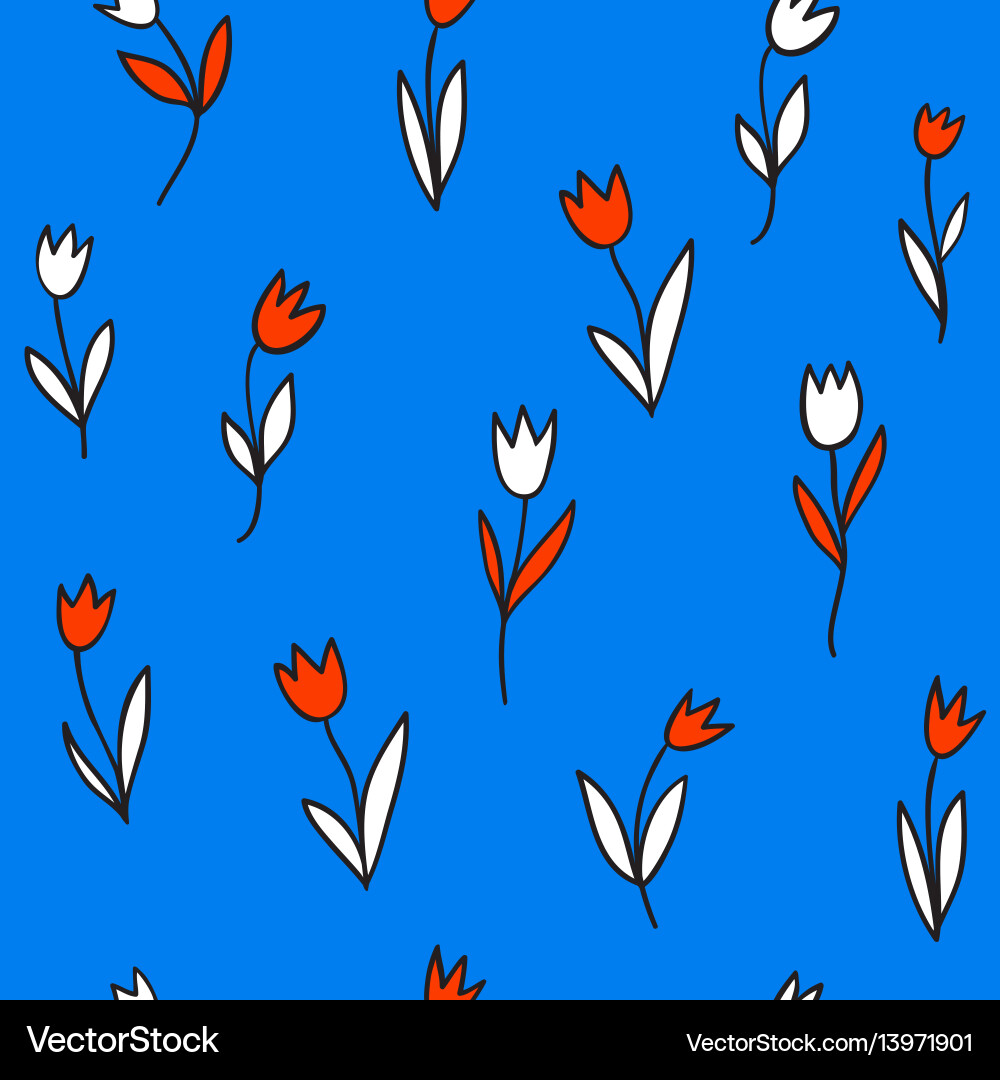 Dutch Tulip Pattern Royalty Free Vector Image - VectorStock
